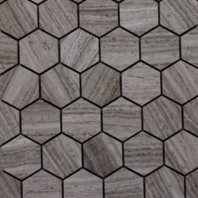 Whitewood Hexagon Polished Mosaic 298x302 — Tile Factory Outlet
